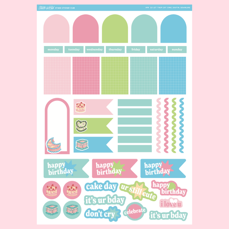 PRINTABLE Let Them Eat Cake - Journal Kit (Digital Only) – Stash World
