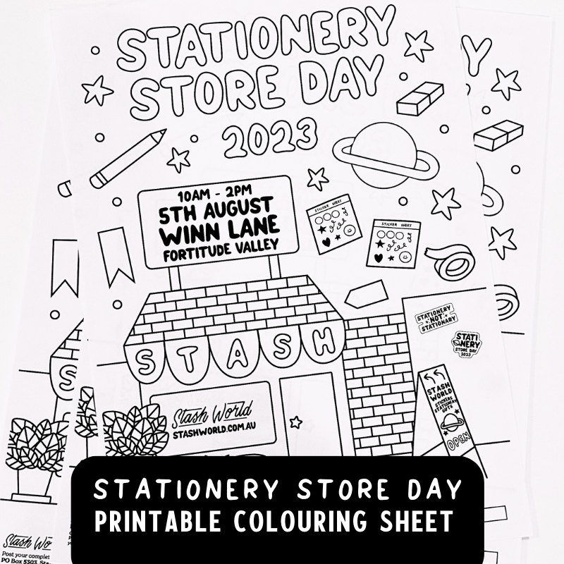 FREE PRINTABLE: Stationery Store Day Colouring Sheet – Stash World