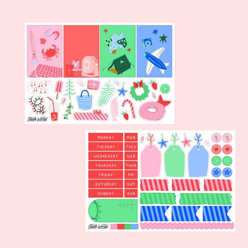 Summer Holidays Journal Sticker Kit - Stash Sticker Club | Stash World ...