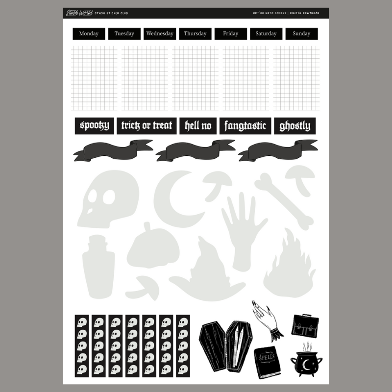 PRINTABLE Gothic Energy - Journal Kit (Digital Only) – Stash World
