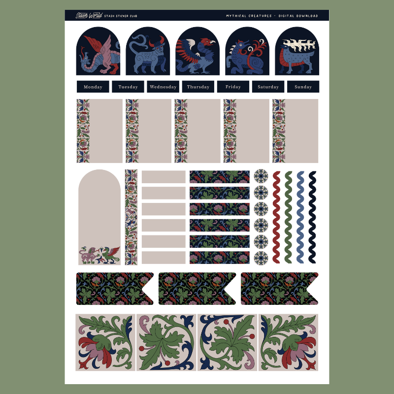 PRINTABLE Mythical Creatures - Journal Kit (Digital Only) – Stash World