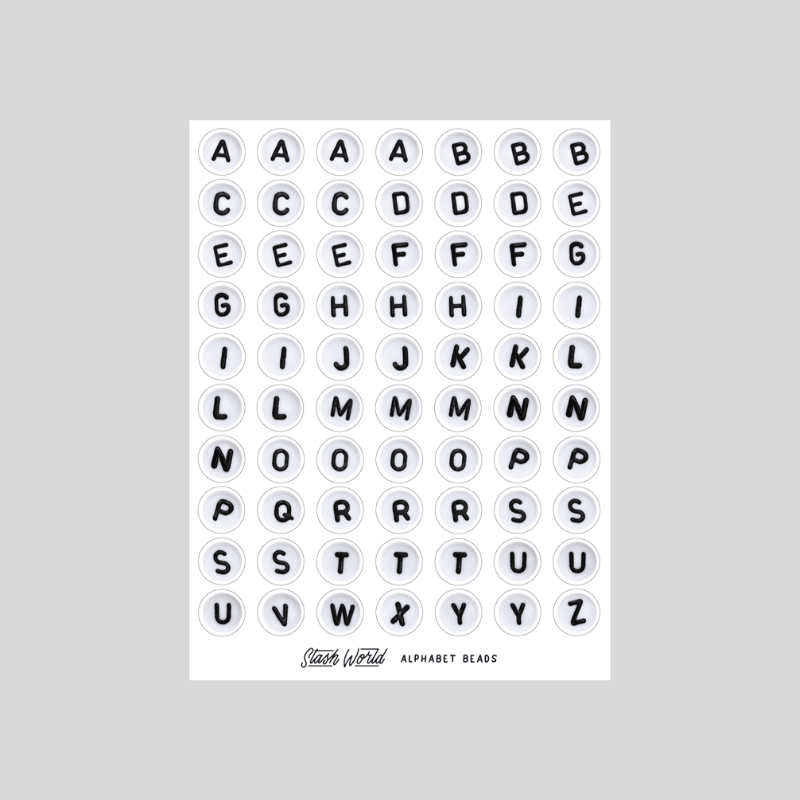 Alphabet Beads Sticker Sheet for Journals | Stash World Australia