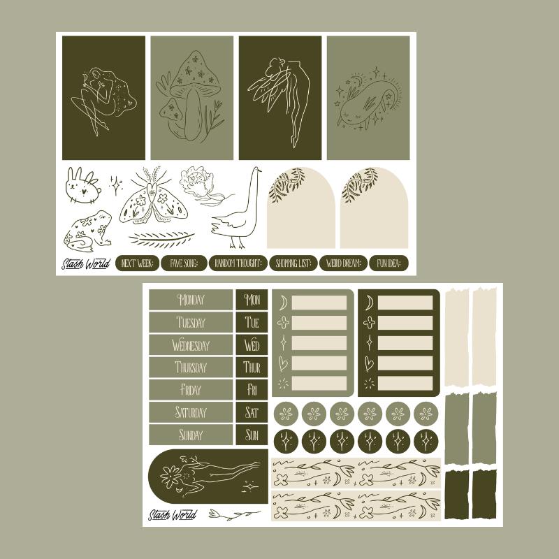 Fairy Folklore Planner Sticker Kit (Green) - Stash Sticker Club | Stash ...