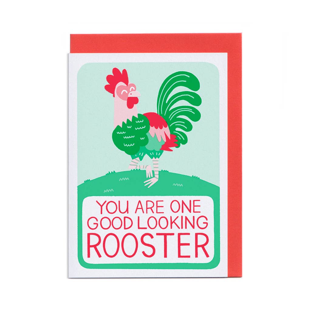Good Looking Rooster - Greeting Card (Risograph) – Stash World