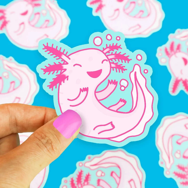 Happy Little Axolotl Vinyl Sticker | Stash World Australia